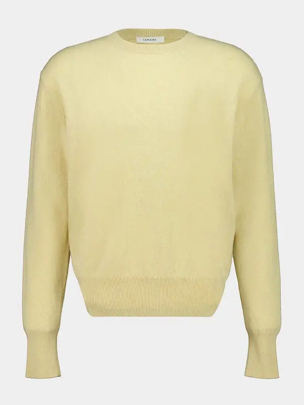 LEMAIRE Wool And Cashmere Crewneck Sweater - Yellow