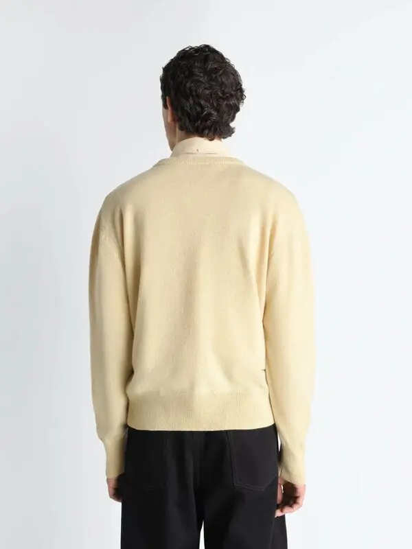LEMAIRE Wool And Cashmere Crewneck Sweater - Yellow