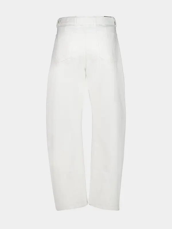 LEMAIRE Twisted Belted Denim Pants - White