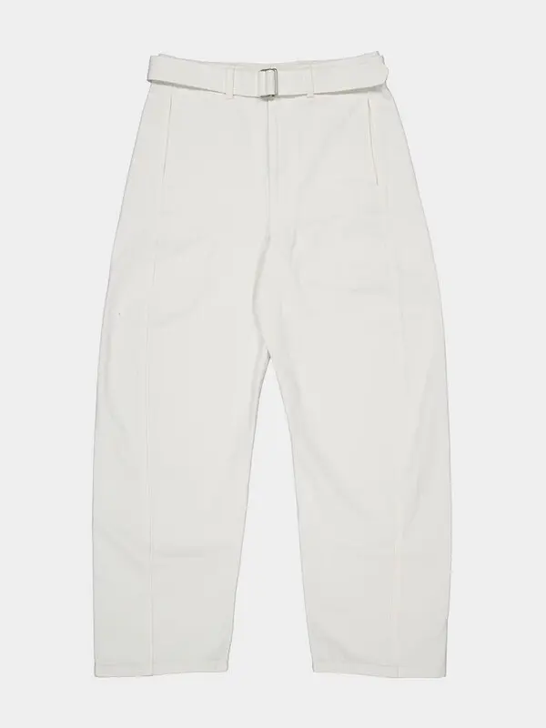 LEMAIRE Twisted Belted Denim Pants - White