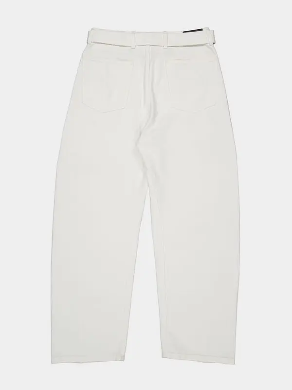 LEMAIRE Twisted Belted Denim Pants - White