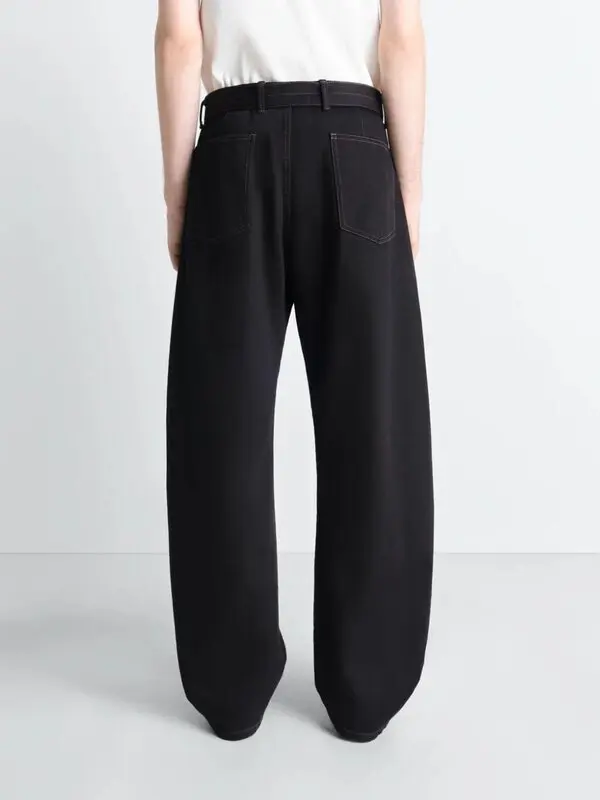 LEMAIRE Twisted Belted Denim Pants - Black