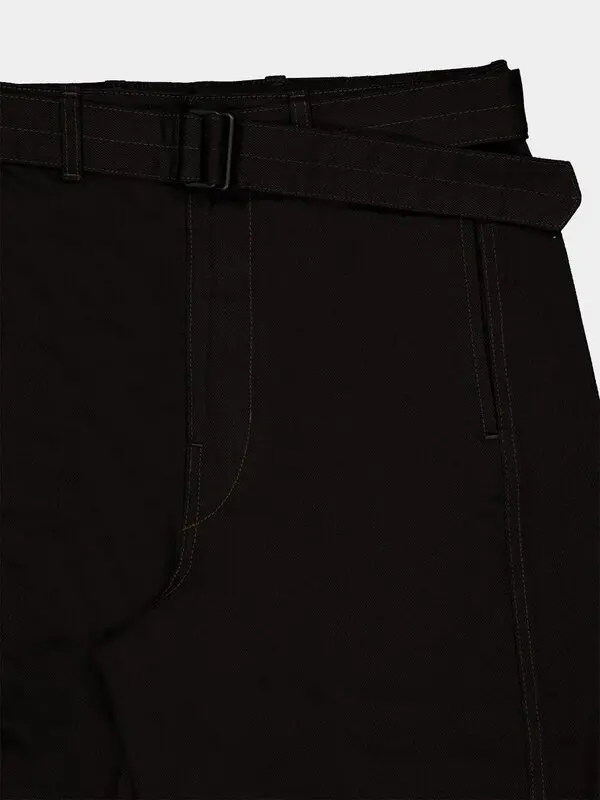 LEMAIRE Twisted Belted Denim Pants - Black