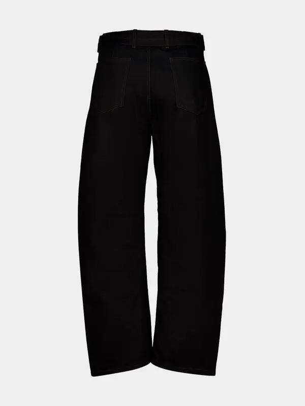 LEMAIRE Twisted Belted Denim Pants - Black