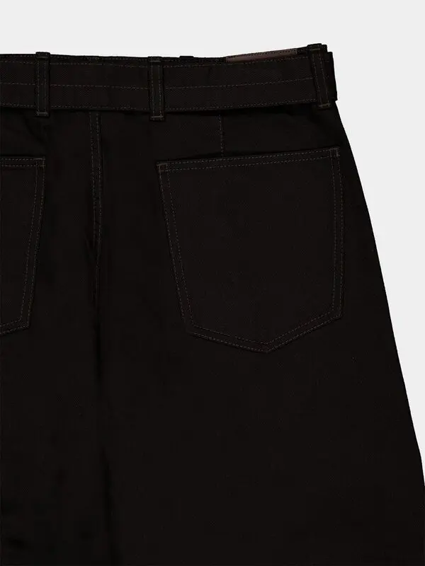 LEMAIRE Twisted Belted Denim Pants - Black