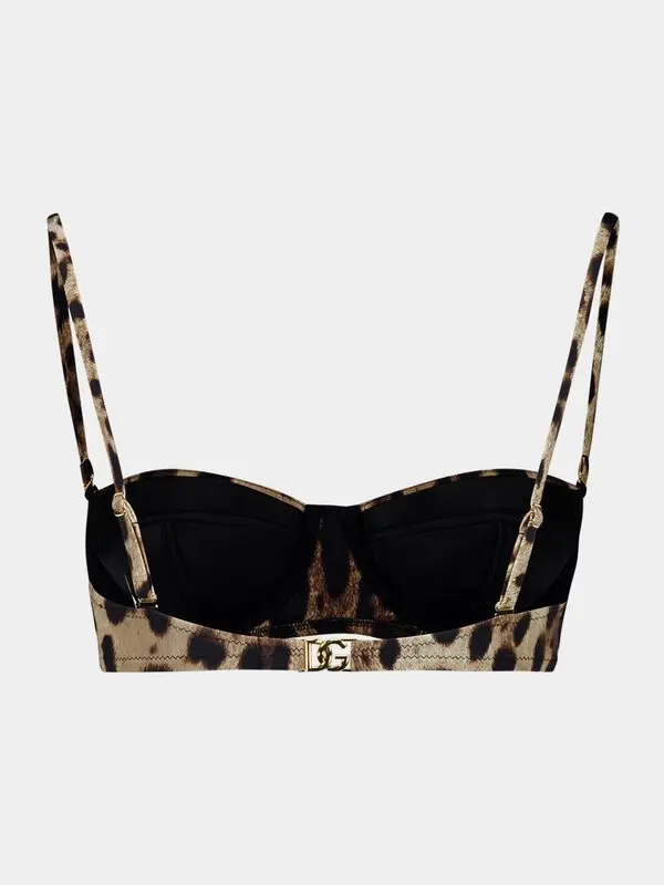 Dolce & Gabbana Leopard-print Balconette Bikini Top