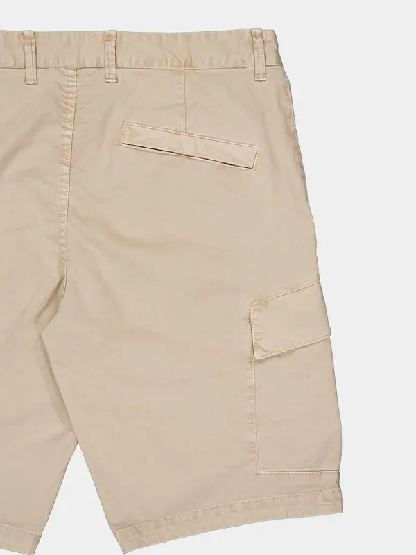 Stone Island Organic Cotton Stretch Cargo Shorts - Beige