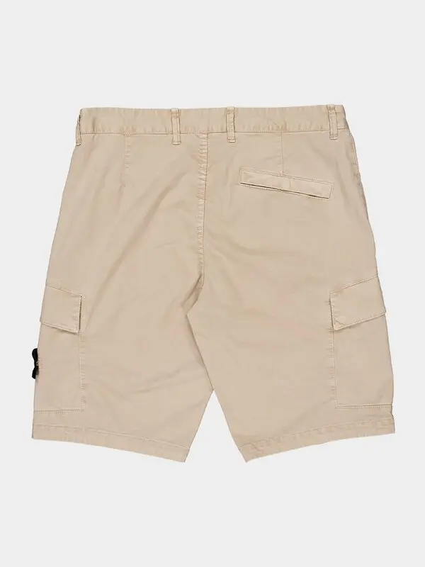 Stone Island Organic Cotton Stretch Cargo Shorts - Beige