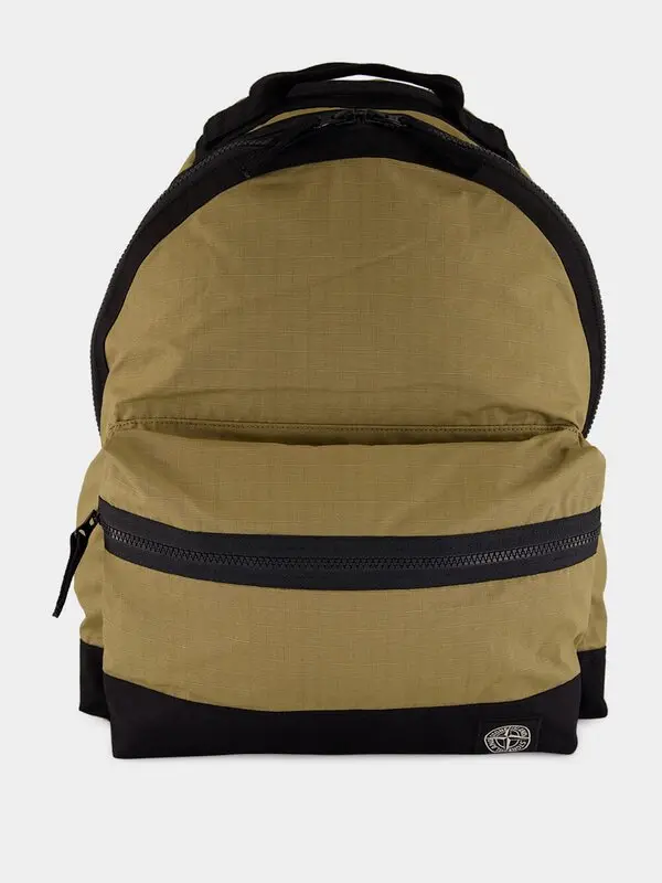 Stone Island Military Double Coated Cotton Ripstop Backpack - Green