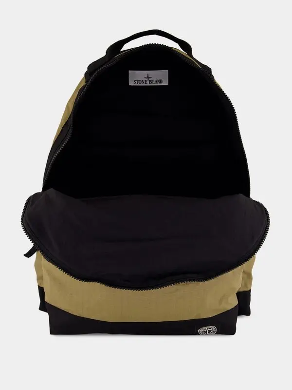 Stone Island Military Double Coated Cotton Ripstop Backpack - Green