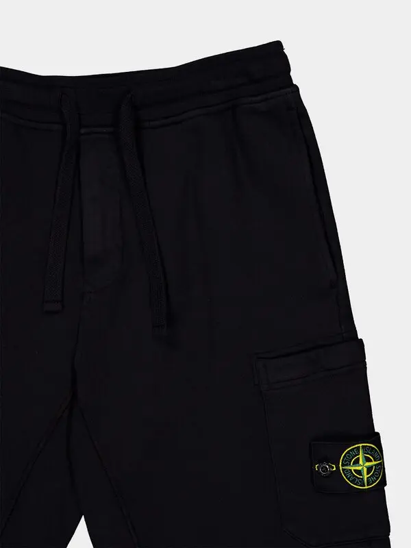 Stone Island Cotton Joggers - Black
