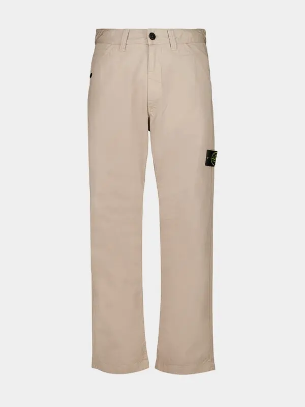 Stone Island Desert Sand Cotton Trousers - Beige
