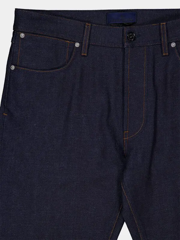 Stone Island Raw Cotton Denim Trousers - Blue