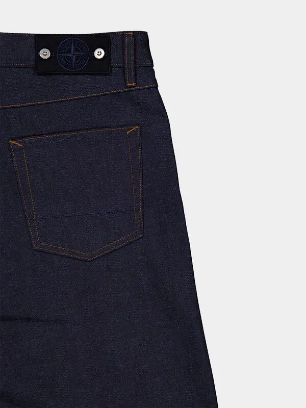 Stone Island Raw Cotton Denim Trousers - Blue
