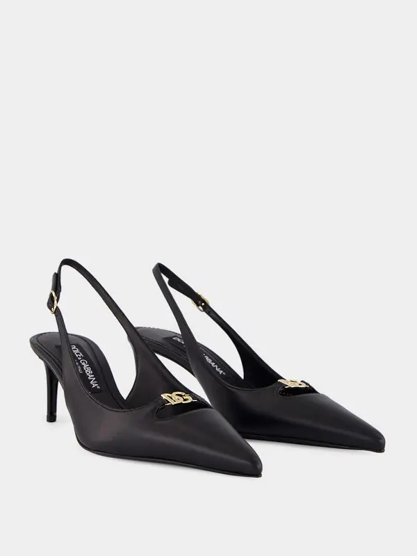 Dolce & Gabbana Silk Nappa Leather Slingbacks