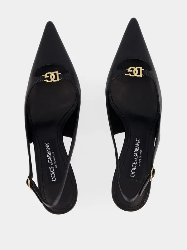 Dolce & Gabbana Silk Nappa Leather Slingbacks