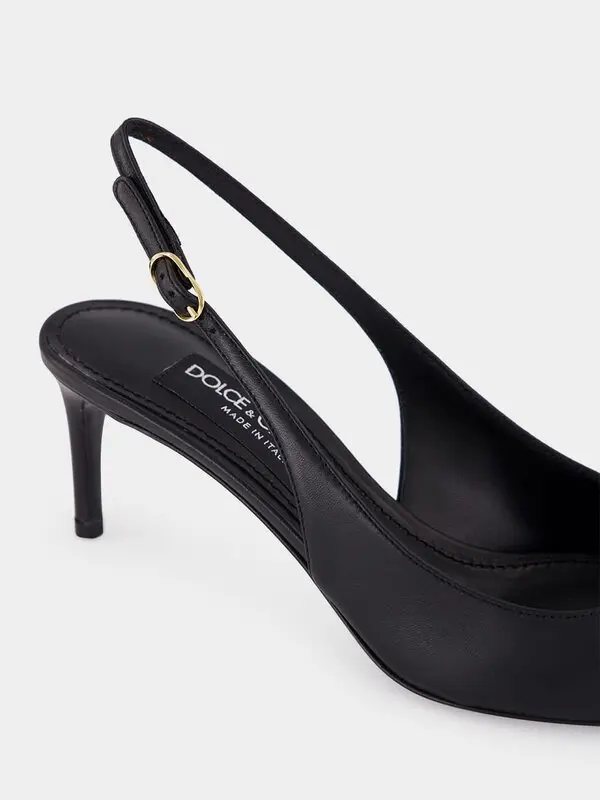 Dolce & Gabbana Silk Nappa Leather Slingbacks