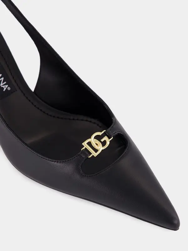 Dolce & Gabbana Silk Nappa Leather Slingbacks