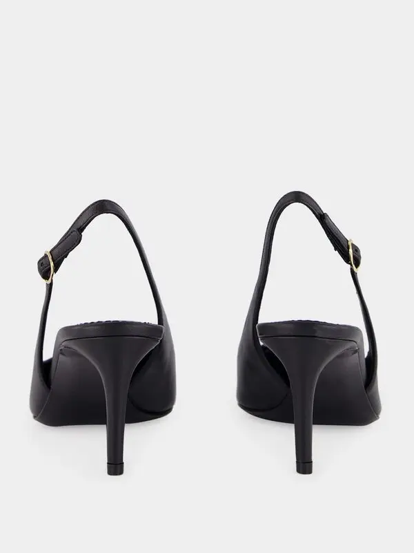 Dolce & Gabbana Silk Nappa Leather Slingbacks