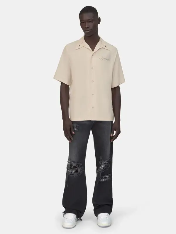 Amiri Ivory Studded Camp Shirt