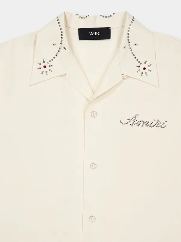 Amiri Ivory Studded Camp Shirt