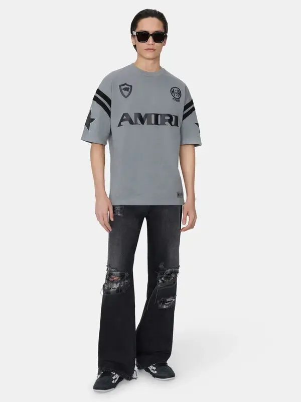 Amiri Flannel Repair Baggy Jeans - Black