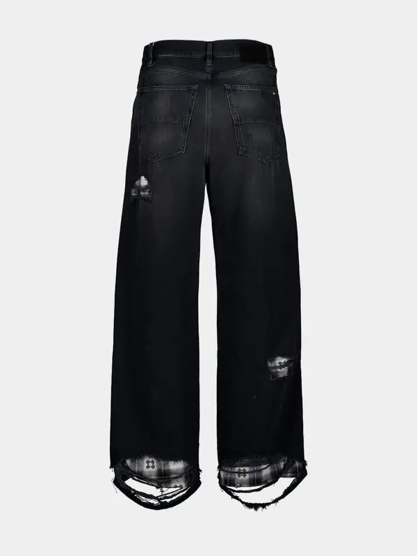 Amiri Flannel Repair Baggy Jeans