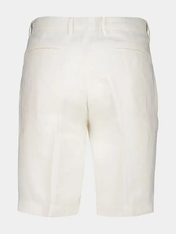 Boglioli Linen Pleated Shorts - White