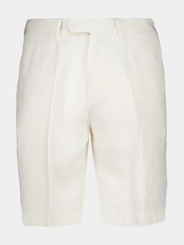 Boglioli Linen Pleated Shorts - White
