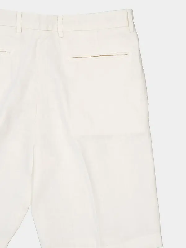 Boglioli Linen Pleated Shorts - White