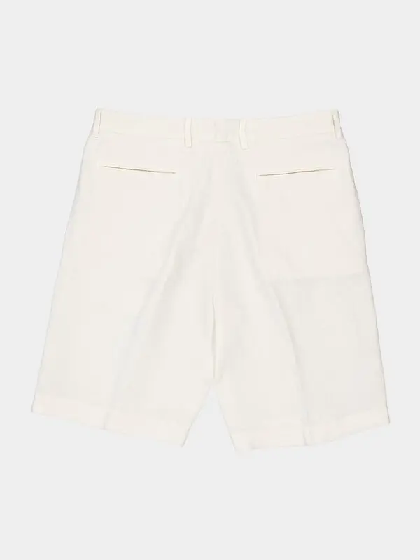 Boglioli Linen Pleated Shorts - White