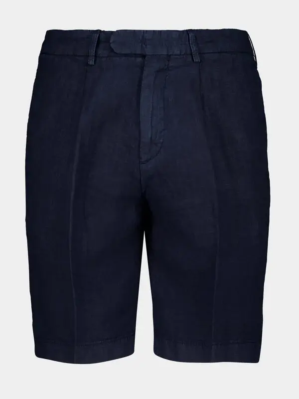 Boglioli Linen Tailored Shorts - Blue
