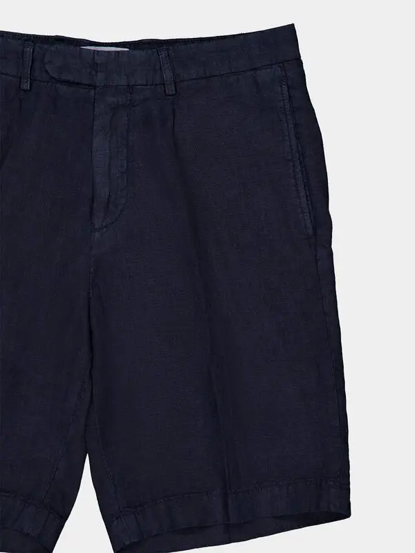 Boglioli Linen Tailored Shorts - Blue