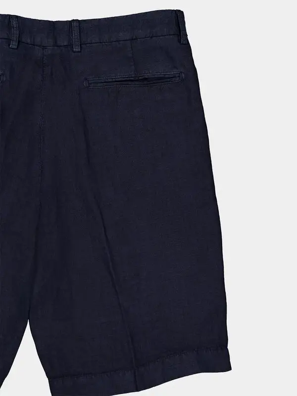 Boglioli Linen Tailored Shorts - Blue