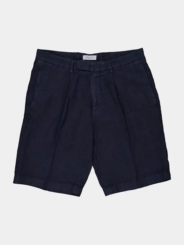 Boglioli Linen Tailored Shorts - Blue