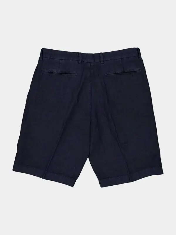 Boglioli Linen Tailored Shorts - Blue