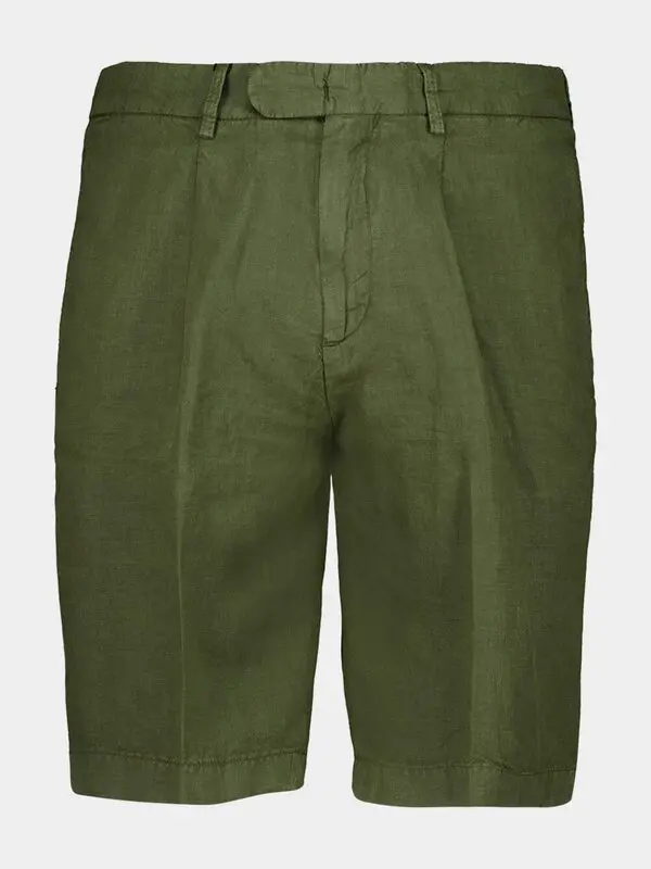 Boglioli Linen Tailored Shorts - Green