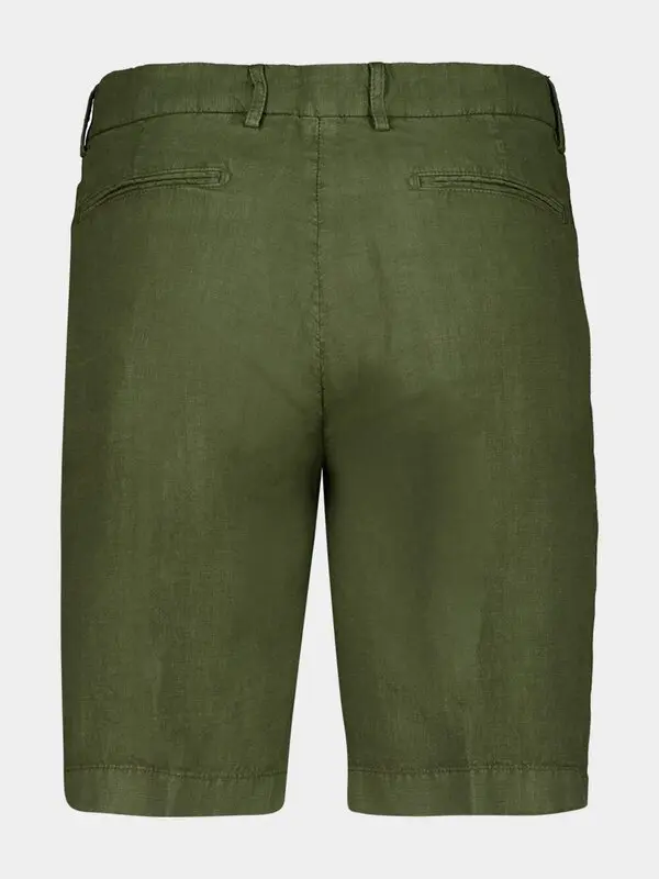 Boglioli Linen Tailored Shorts - Green