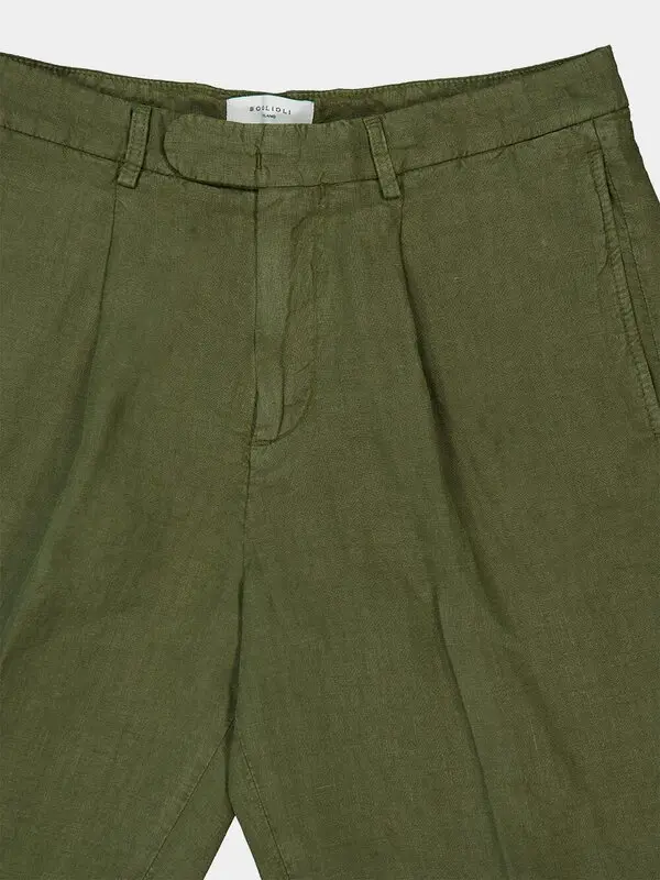 Boglioli Linen Tailored Shorts - Green