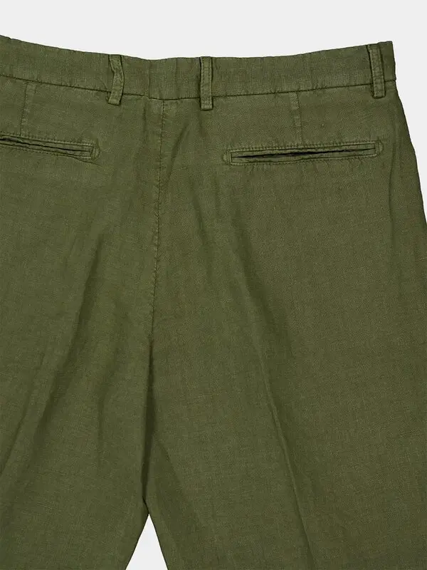 Boglioli Linen Tailored Shorts - Green