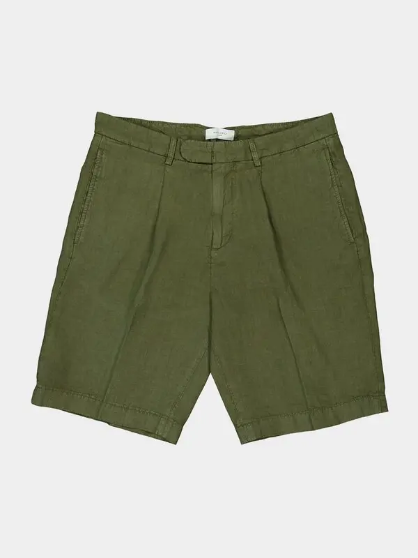 Boglioli Linen Tailored Shorts - Green