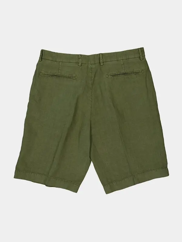 Boglioli Linen Tailored Shorts - Green