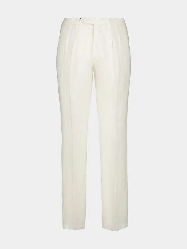 Boglioli Linen Straight Fit Trousers