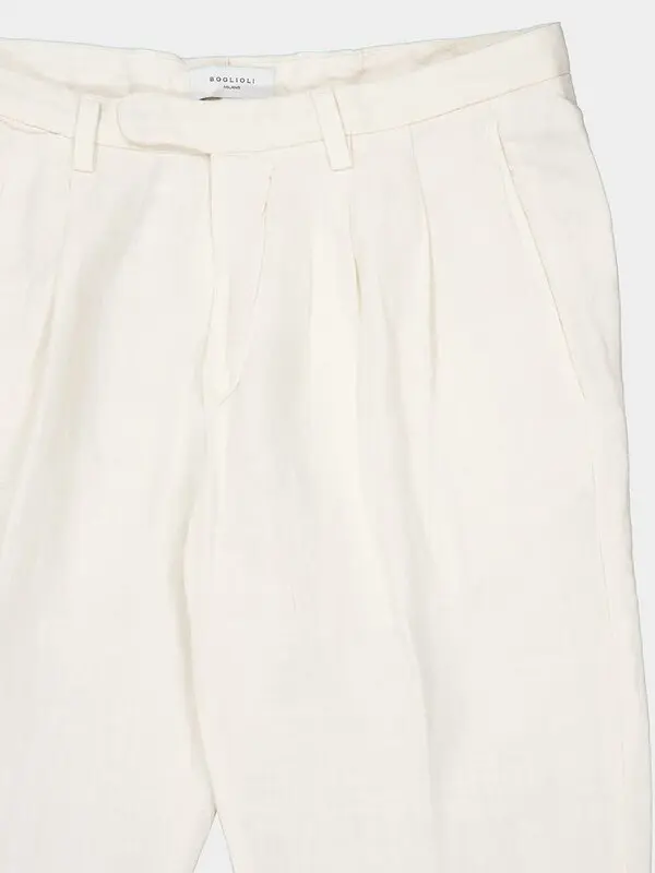 Boglioli Linen Straight Fit Trousers