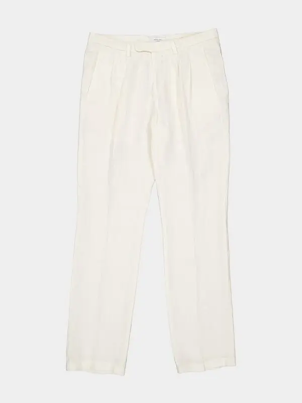 Boglioli Linen Straight Fit Trousers