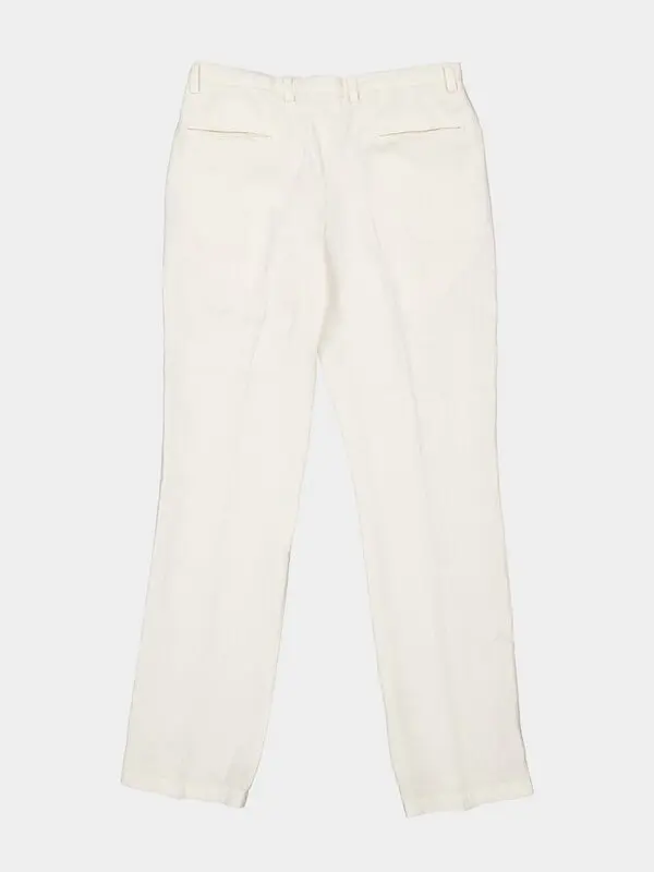 Boglioli Linen Straight Fit Trousers