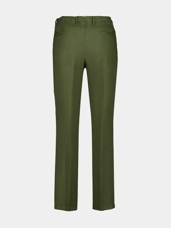 Boglioli Linen Straight Fit Trousers