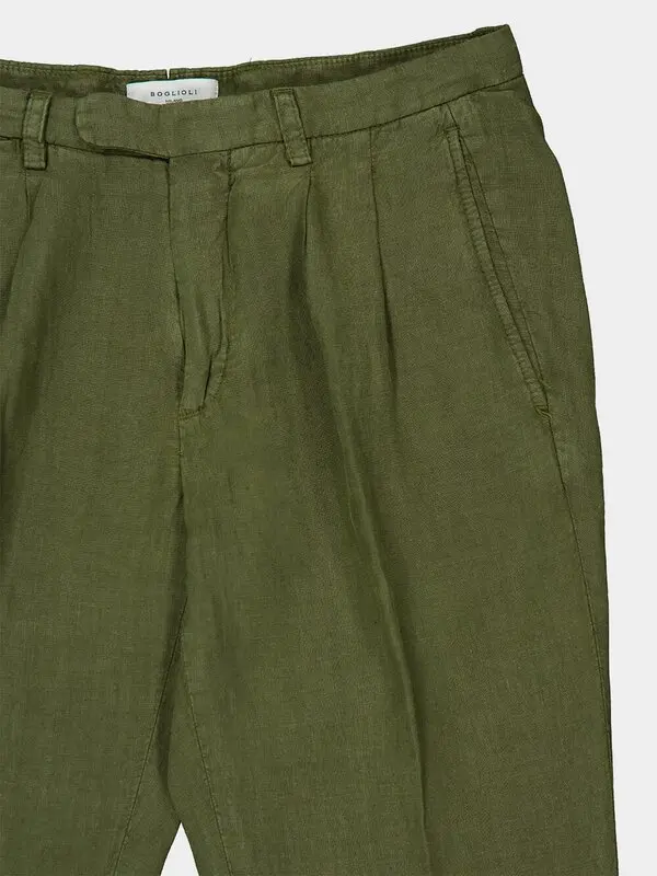 Boglioli Linen Straight Fit Trousers