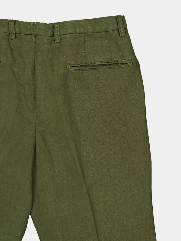 Boglioli Linen Straight Fit Trousers