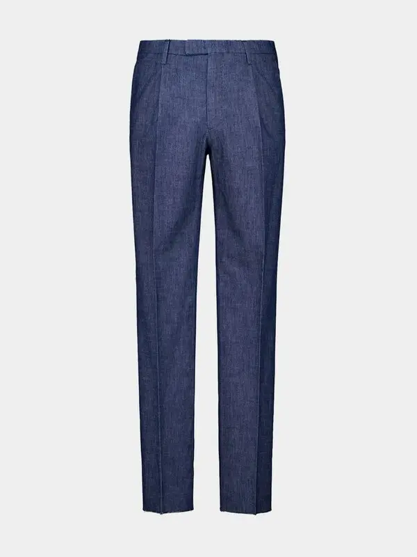 Boglioli Straight Fit Cotton Trousers